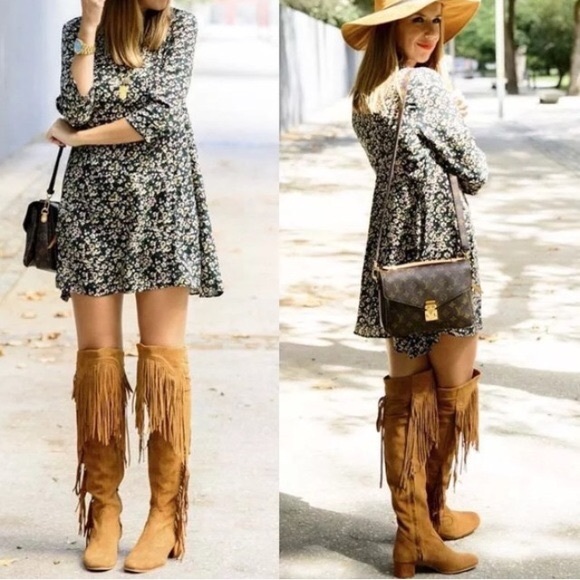 Zara | Shoes | Zara West Bohemian Chestnut Leather Thigh High | Poshmark